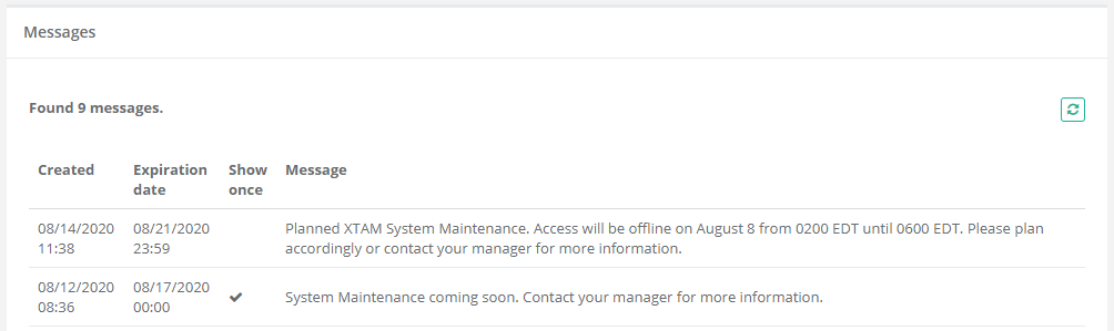 Administrative Messages